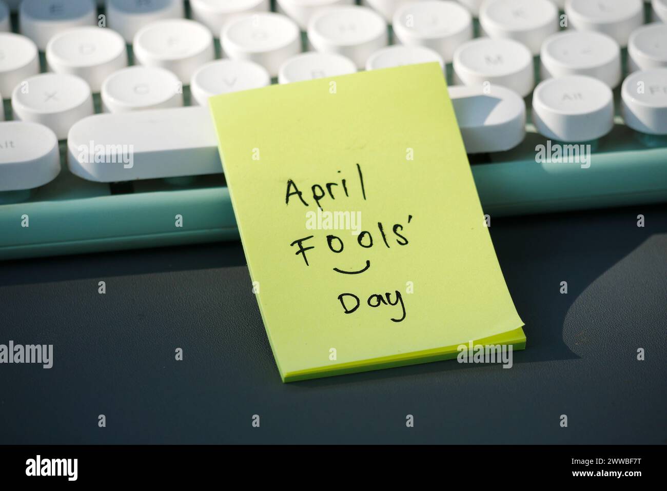 April Fool's Day! Handwritten on a stick note Stock Photo - Alamy