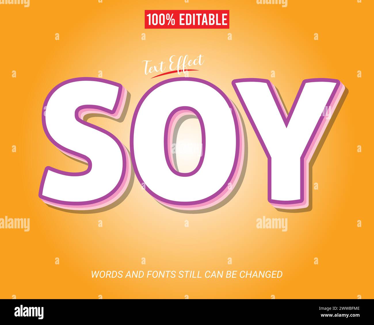 Editable font effect text hi-res stock photography and images - Alamy