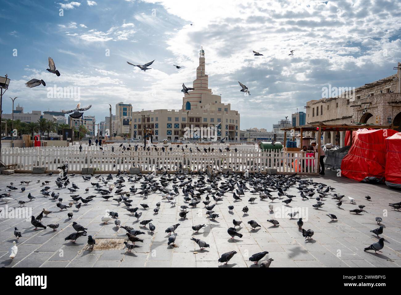 Doha, Qatar - March 22, 2024: Souq Waqif is a Souq in Doha, in the ...