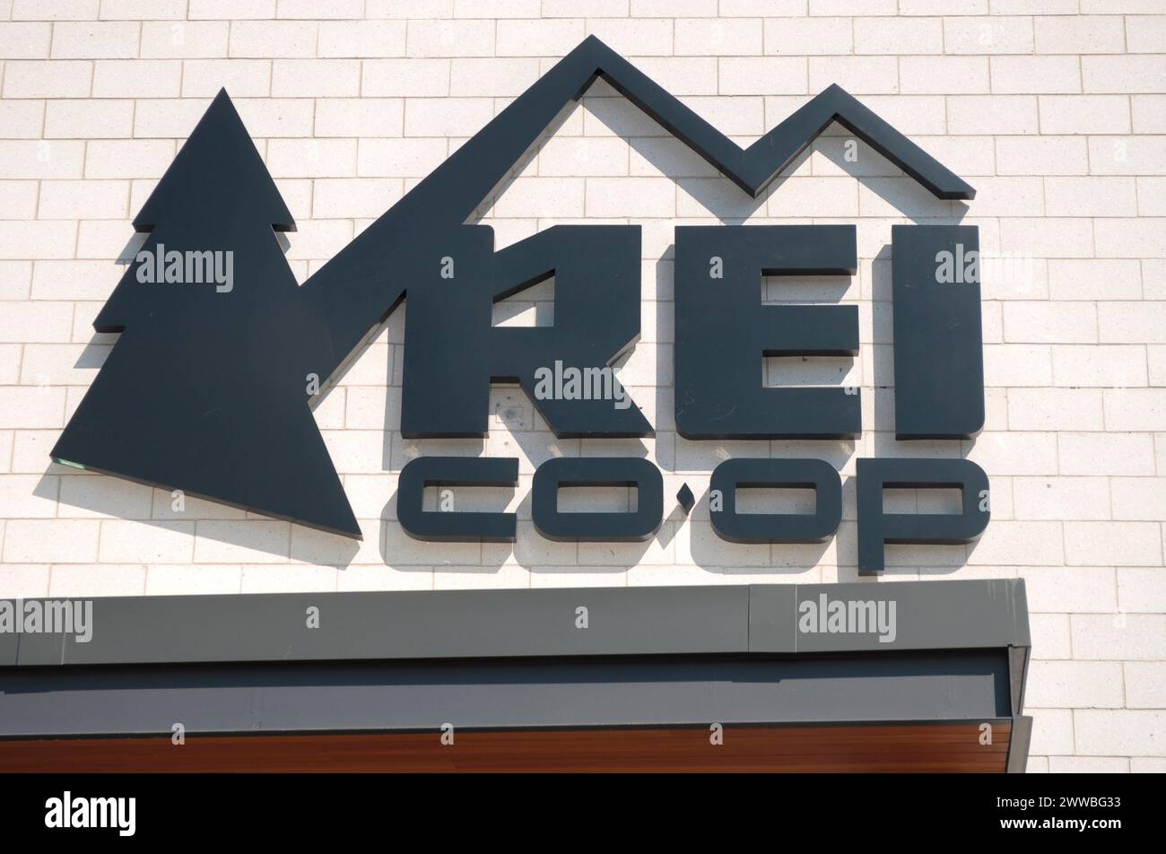New York, United States. 22nd Mar, 2024. An REI Co-op logo is seen on ...