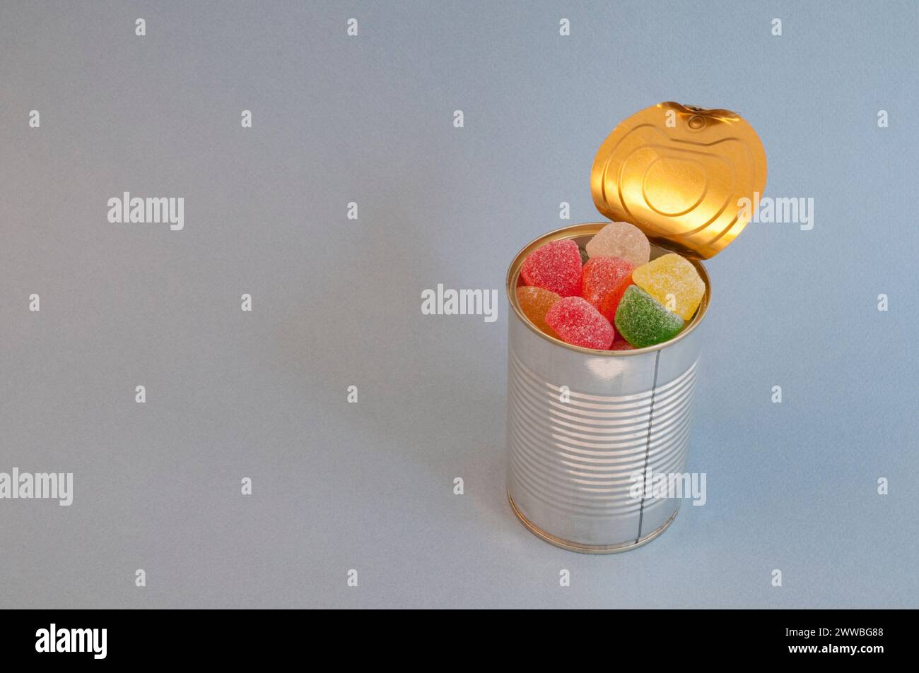 Can of gummies Stock Photo - Alamy