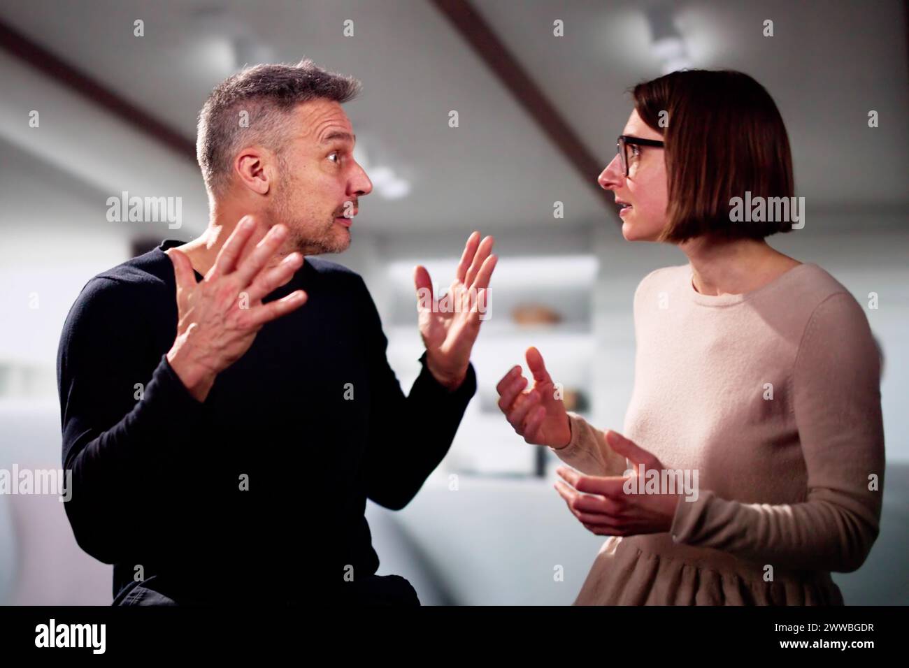 Divorce And Infidelity Couple Fight. People Quarrel Stock Photo - Alamy