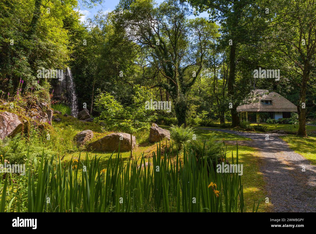 The cottage orné in the restored Kilfane Glen in County Kilkenny ...
