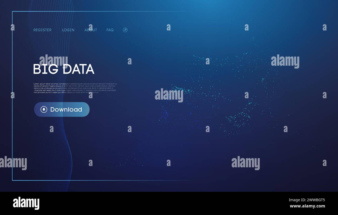 Big Data Download Concept with Blue Swirling Lines Design Stock Vector ...
