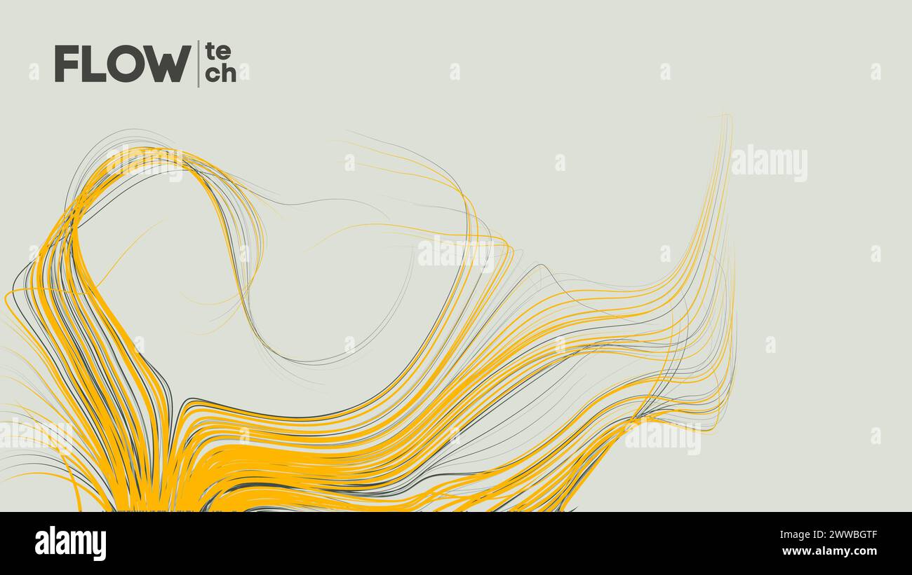 Abstract Yellow and Grey Flowing Lines Design Stock Vector Image & Art ...