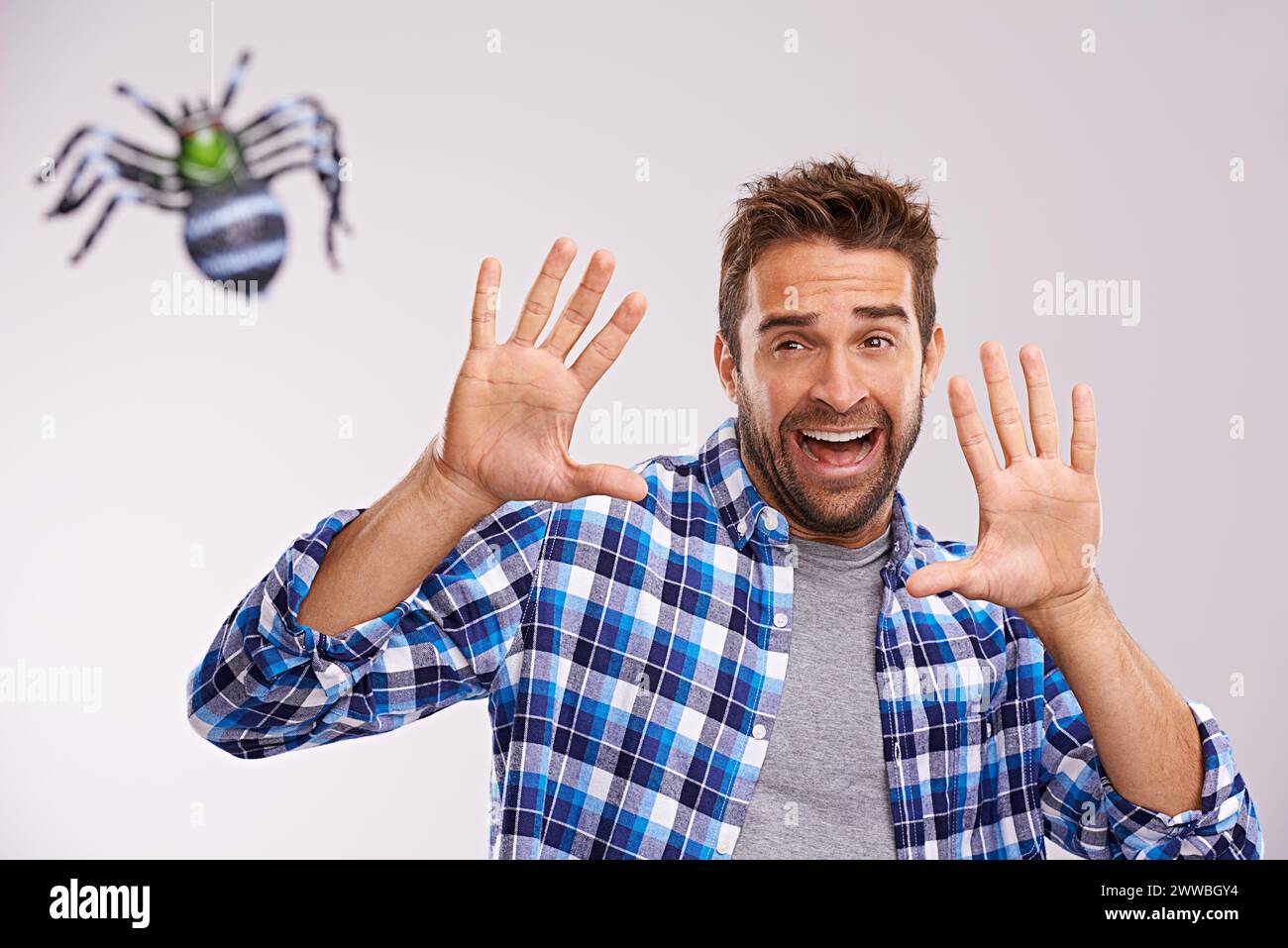 Man scream spider hi-res stock photography and images - Alamy