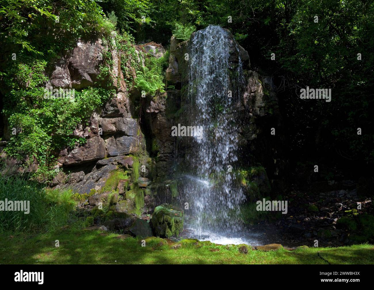 Waterfall in the newly restored Kilfane Glen in County Kilkenny ...
