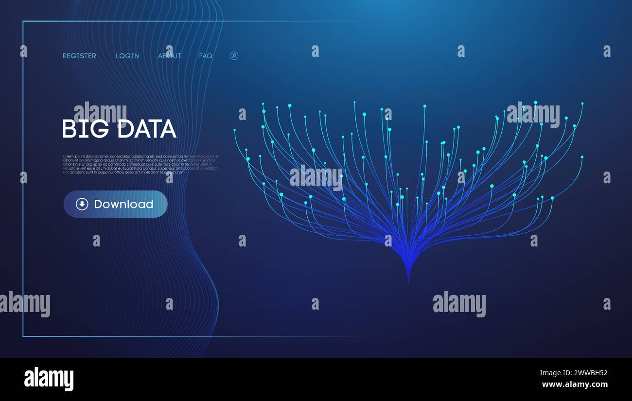 Blue Particle Data Flow on Dark Background for Technology and Big Data Stock Vector Image & Art ...