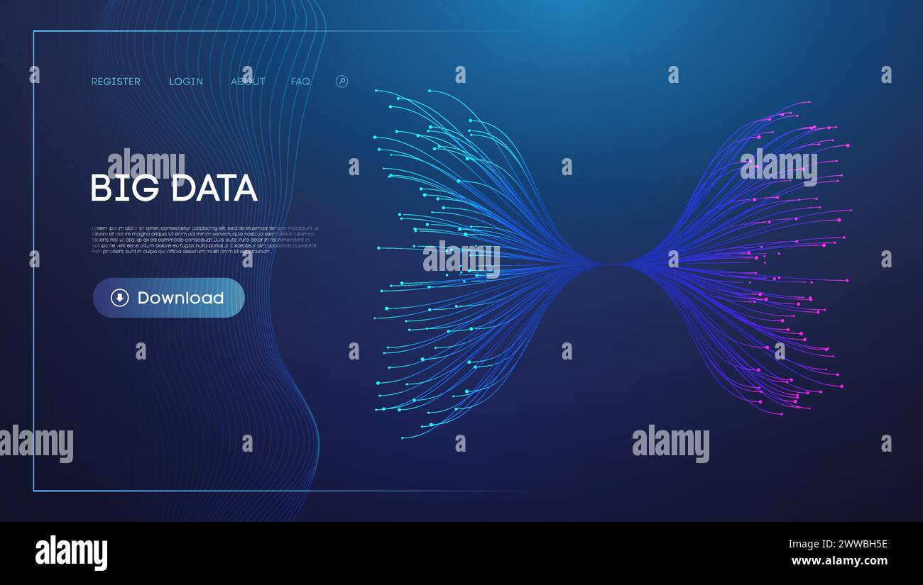 Blue Particle Data Flow on Dark Background for Technology and Big Data Stock Vector Image & Art ...