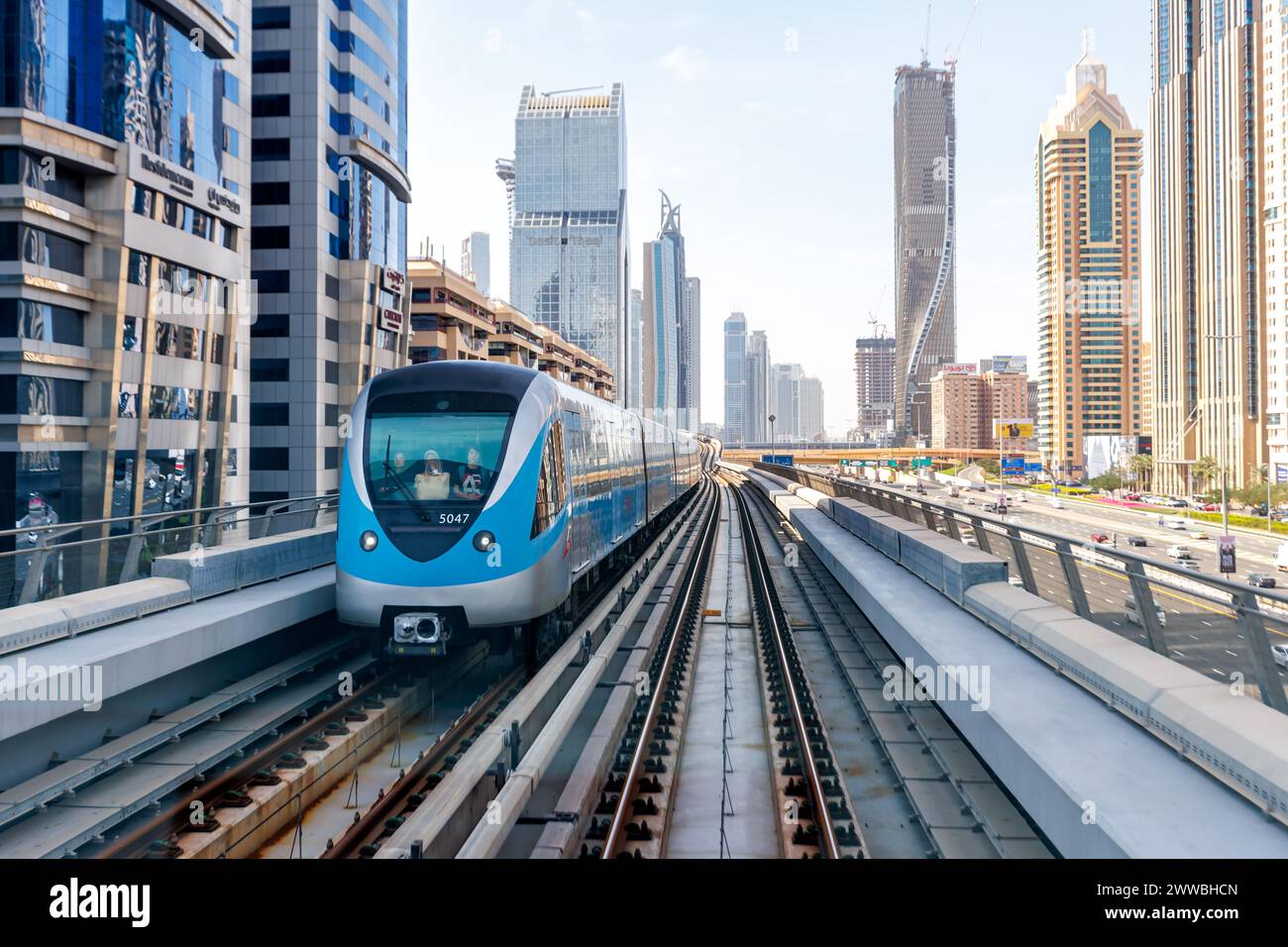 Dubai, United Arab Emirates - February 17, 2024: Dubai Metro train ...