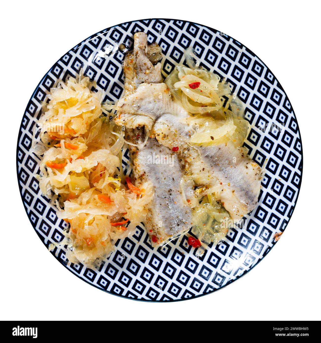 Herring is cooked with spicy salt curing with paprika, pepper and ...