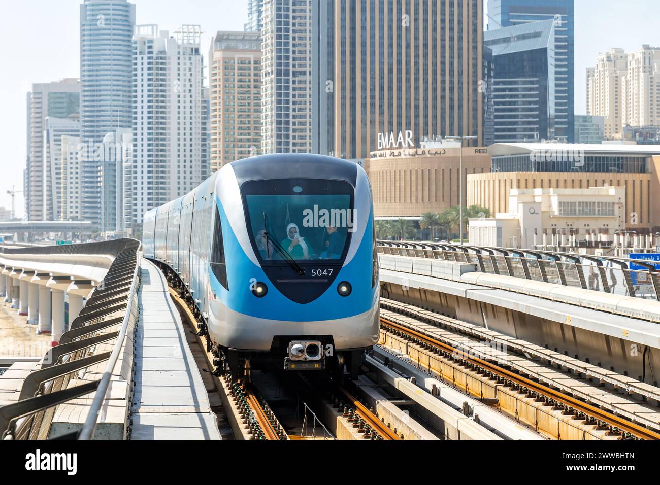 Dubai, United Arab Emirates - February 17, 2024: Dubai Metro train ...