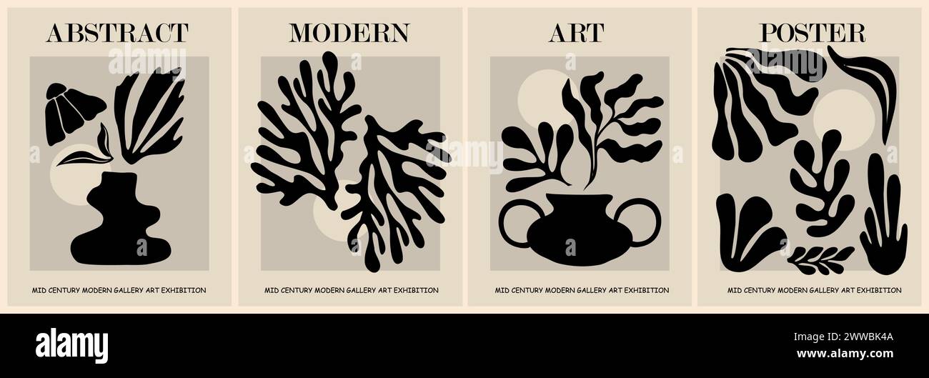 Set of abstract poster Trendy Matisse inspired art Stock Vector Image ...