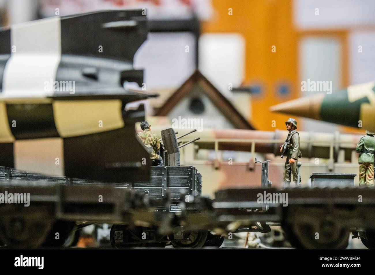 London, UK. 23rd Mar, 2024. A Figarti WW2 German railway diarama ...