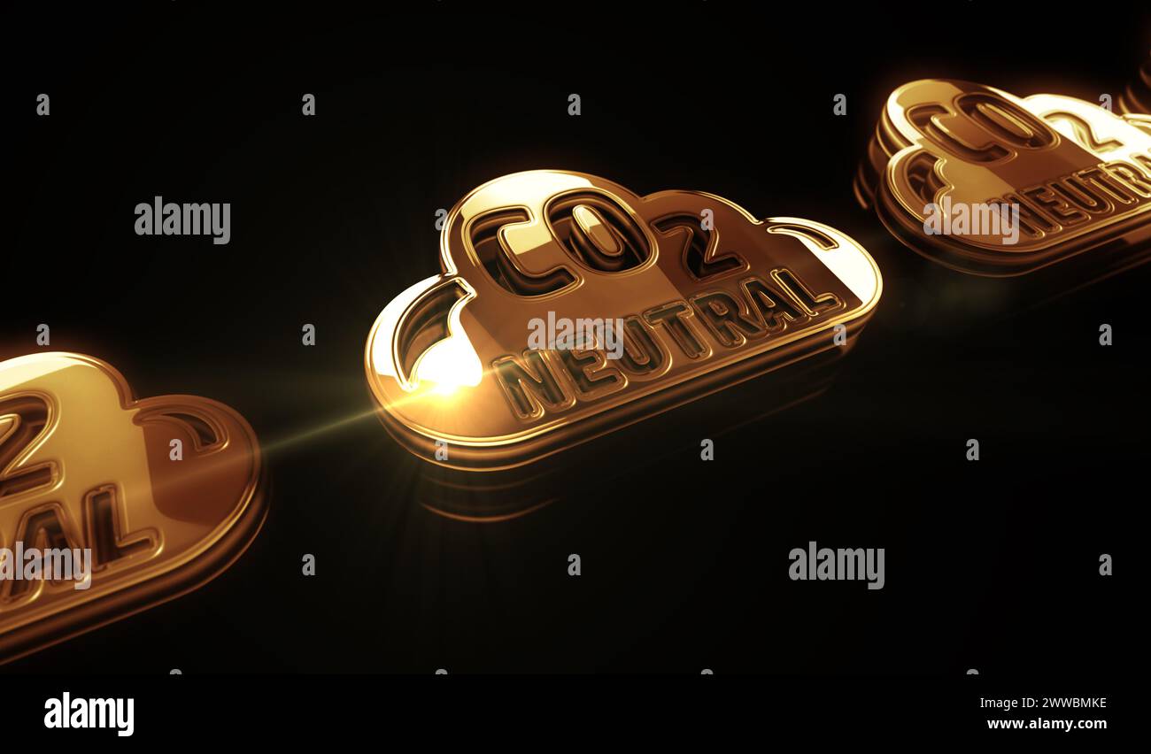 CO2 neutral decarbonize zero emission and eco friendly golden metal ...