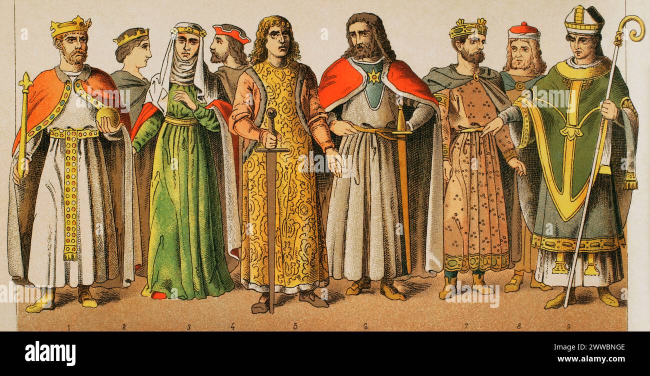 Holy Roman Empire, 1000-1100. From left to right, 1: Emperor Frederick ...