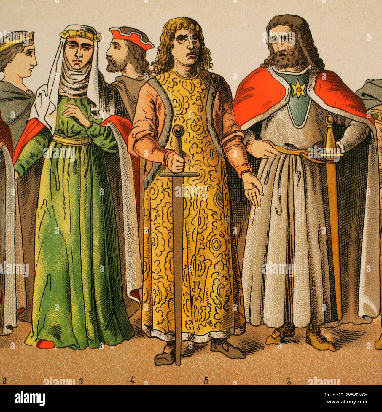 Holy Roman Empire, 1000-1100. From left to right, 2: princess, 3: Henry ...