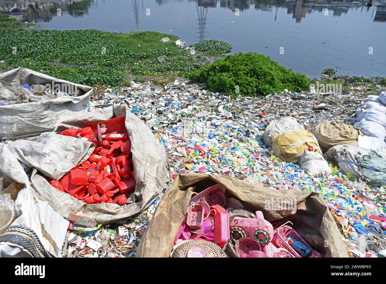 Dhaka, Bangladesh. 23rd Mar 2024. Plastic wastes are seen in the ...