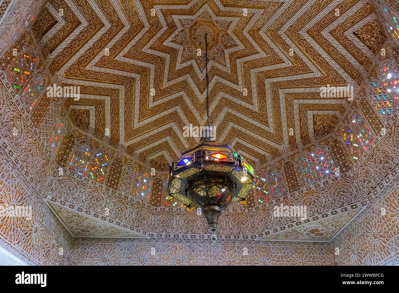 A Moroccan Mosaic ceiling with amazing detail and elegance Stock Photo - Alamy