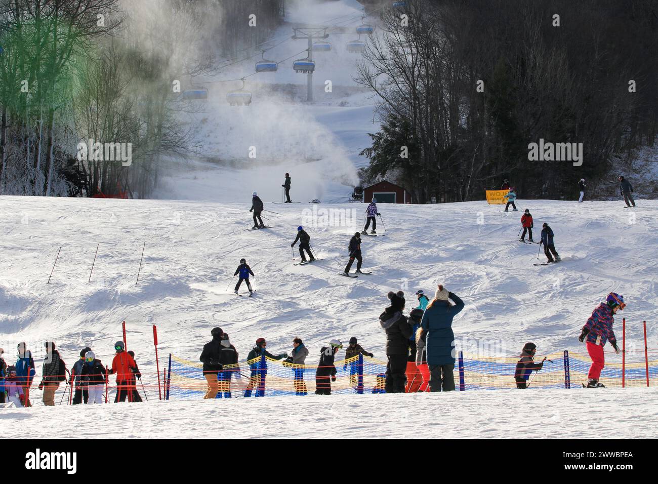 Mount Snow, Vermont, USA - 31 December 2023: Mount snows mountain with ...