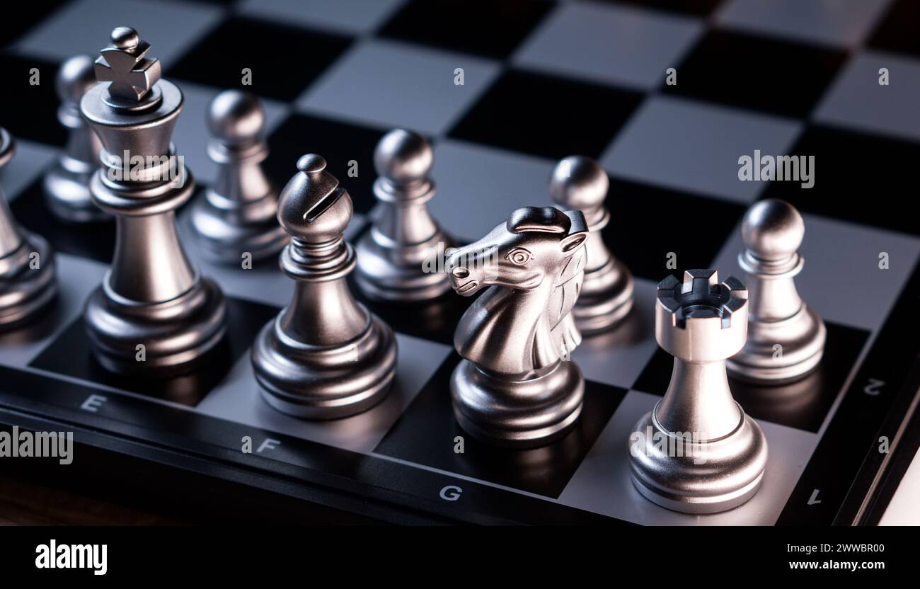 Golden chess set hi-res stock photography and images - Alamy