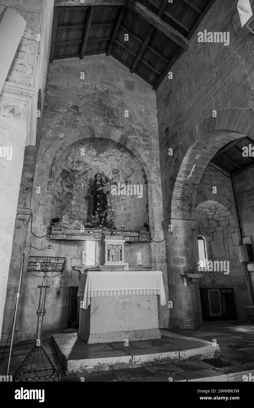 Altar wall of the chapel Black and White Stock Photos & Images - Alamy