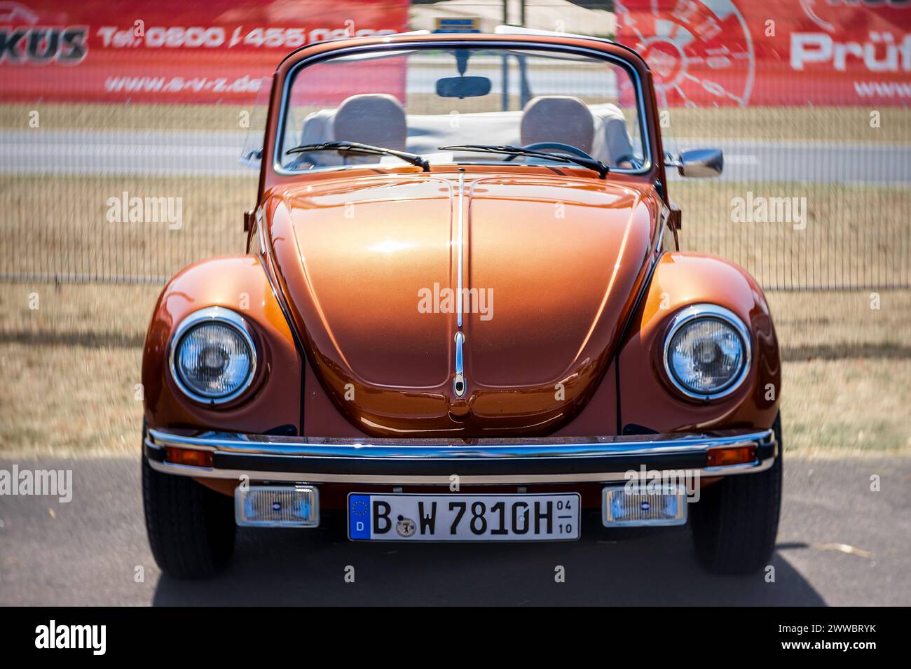 LINTHE, GERMANY - MAY 27, 2023: The subcompact, economy car Volkswagen Beetle. Art lens. Swirl ...