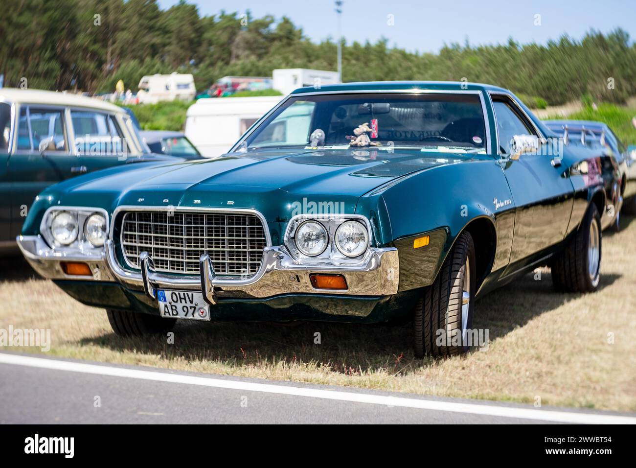 LINTHE, GERMANY - MAY 27, 2023: The mid-size car Ford Ranchero. Art lens. Swirl bokeh. Die ...
