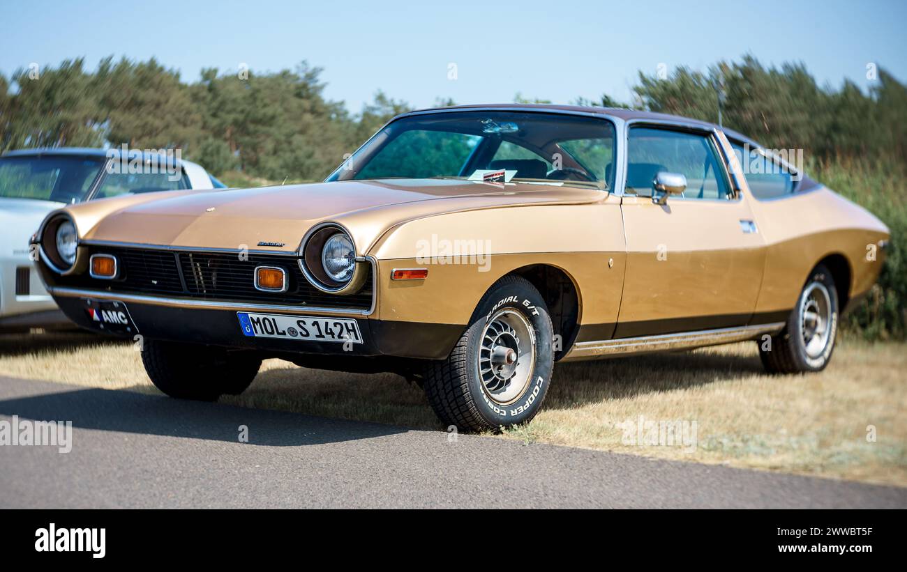 LINTHE, GERMANY - MAY 27, 2023: The full-size car AMC Matador Coupe, 1976. Art lens. Swirl bokeh ...