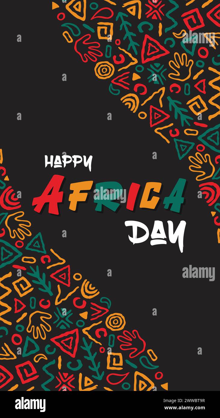 Africa day tribal art icons celebrating African unity . Eps 10 vector ...
