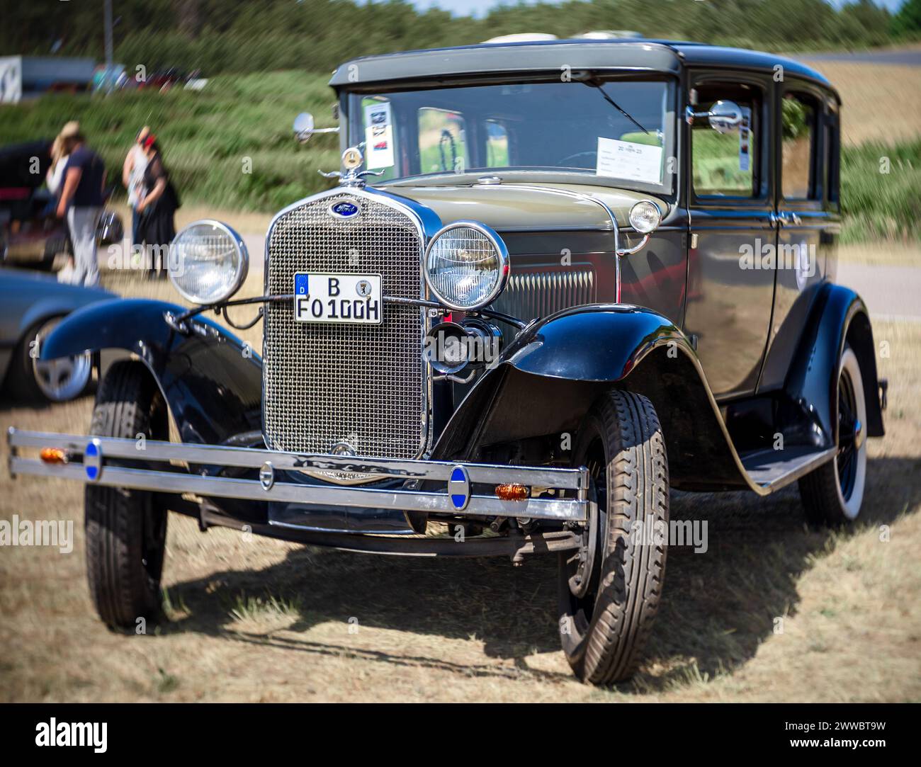 LINTHE, GERMANY - MAY 27, 2023: The full-size car Ford Model A. Art lens. Swirl bokeh. Die ...