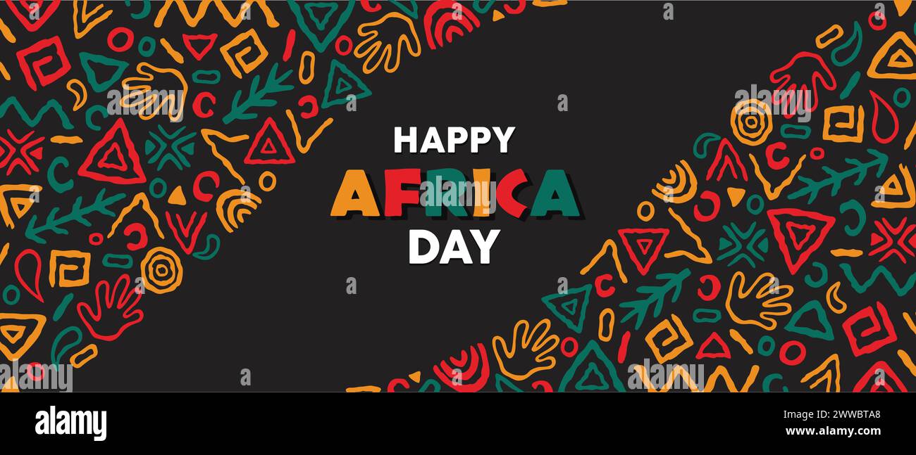 Africa day tribal art icons celebrating African unity . Eps 10 vector ...