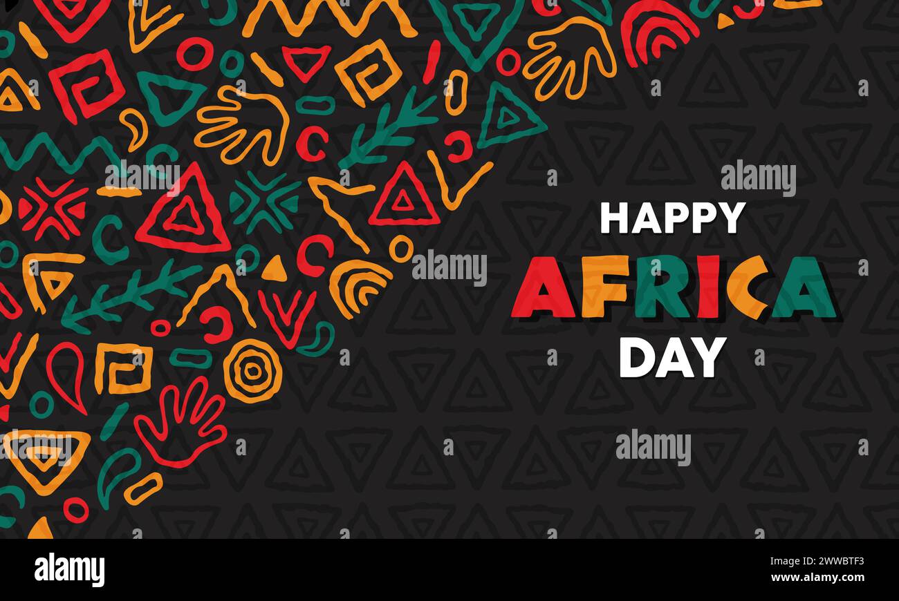 Africa day tribal art icons celebrating African unity . Eps 10 vector ...