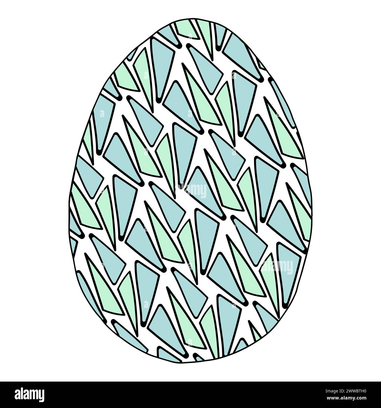 Easter egg crystal hand drawn geometry elements. Vector illustrations ...