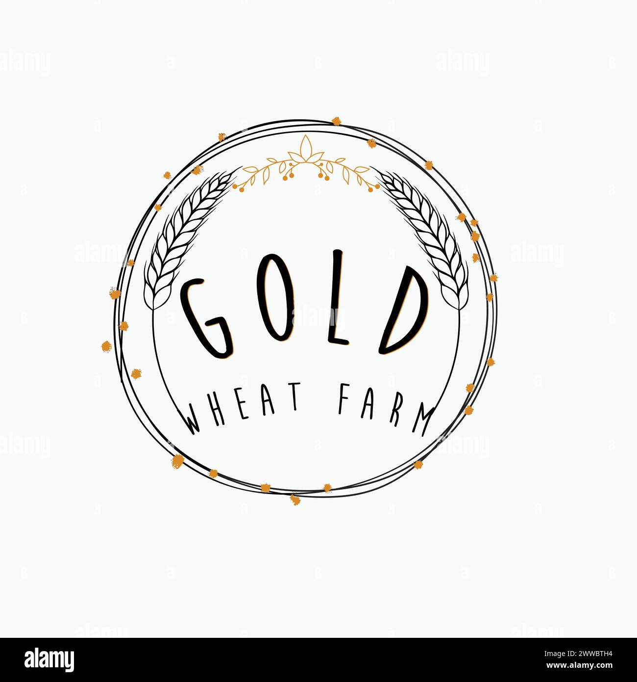Luxury Grain wheat floral logo concept, Agriculture wheat Floral Logo ...