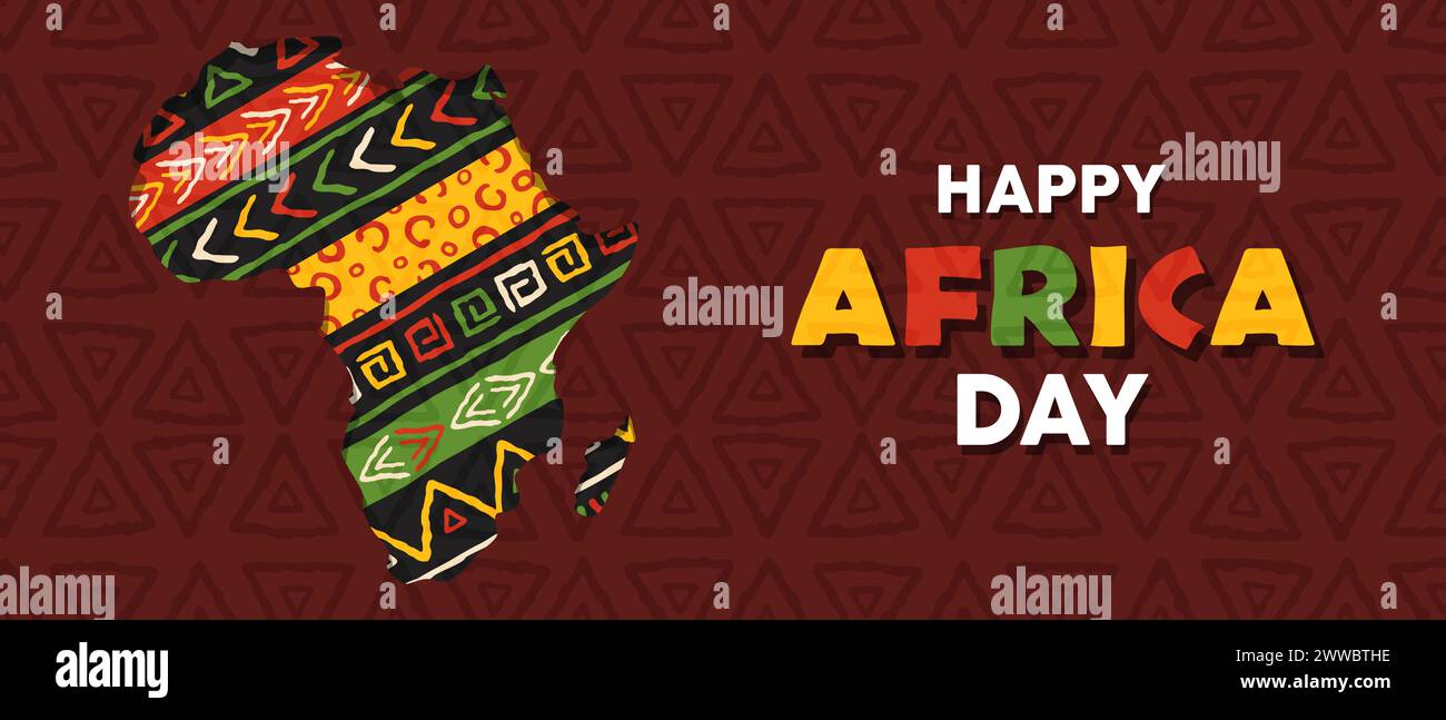 Africa day tribal art continent shape celebrating African unity . Eps ...