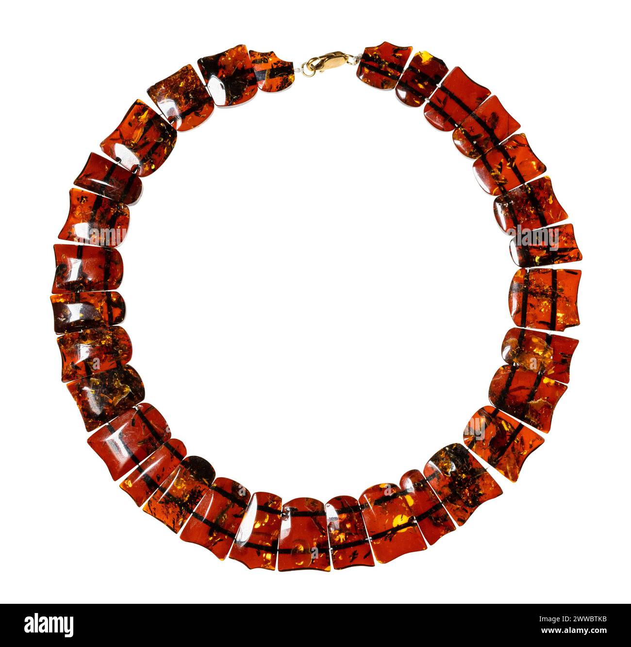 top view of vintage necklace from flat natural transparent polished ...