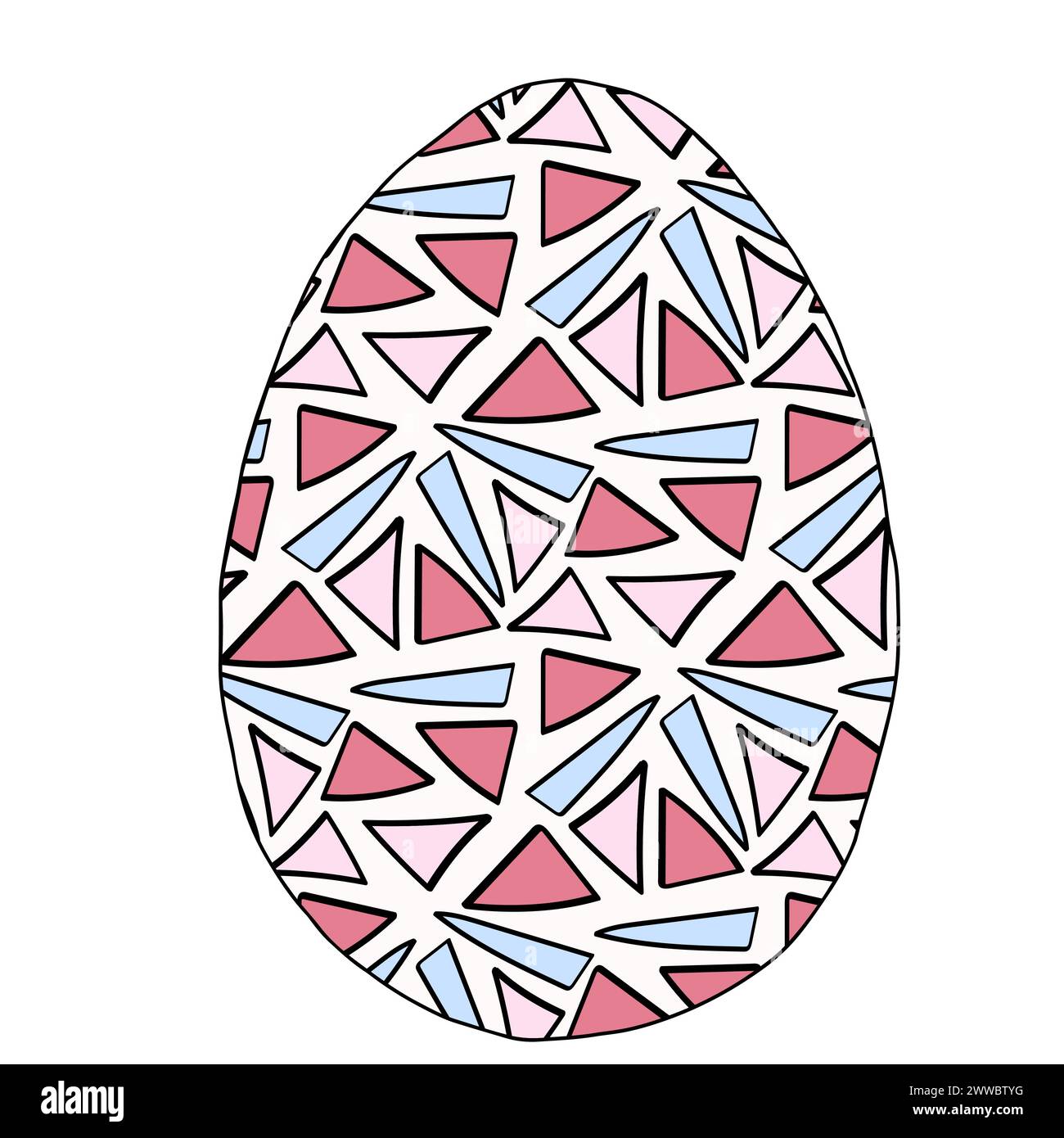 Easter egg crystal hand drawn geometry elements. Vector illustrations ...