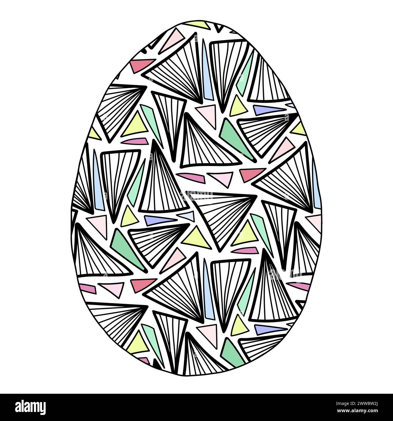 Easter egg crystal hand drawn geometry elements. Vector illustrations ...