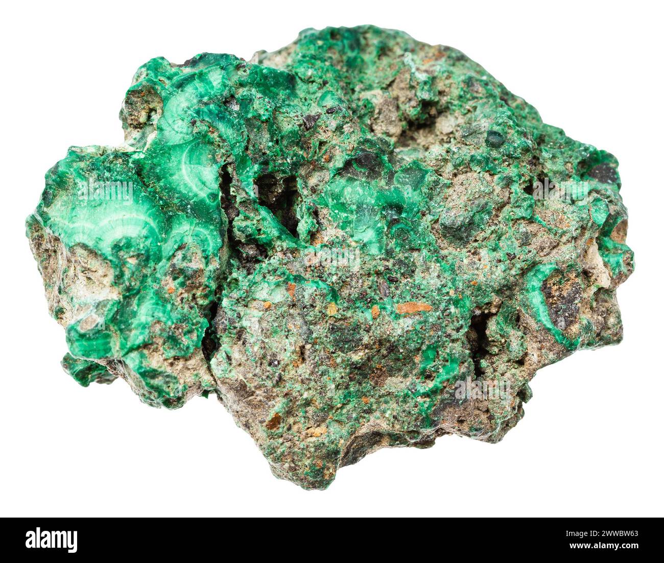 close up of sample of natural stone from geological collection ...