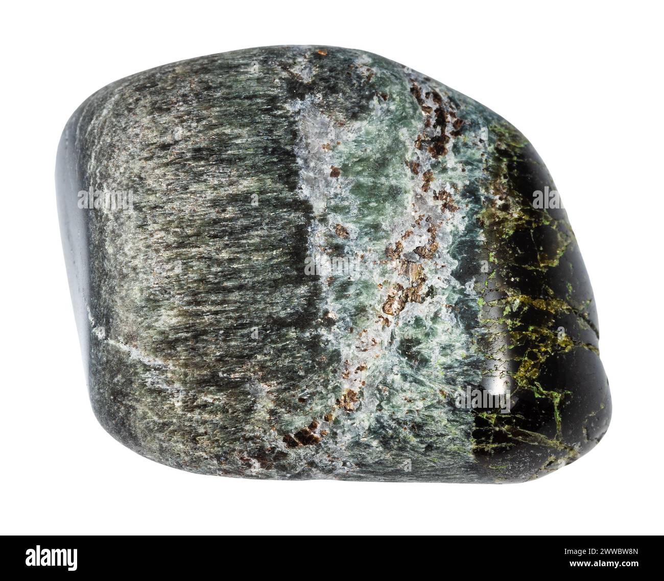 close up of sample of natural stone from geological collection ...