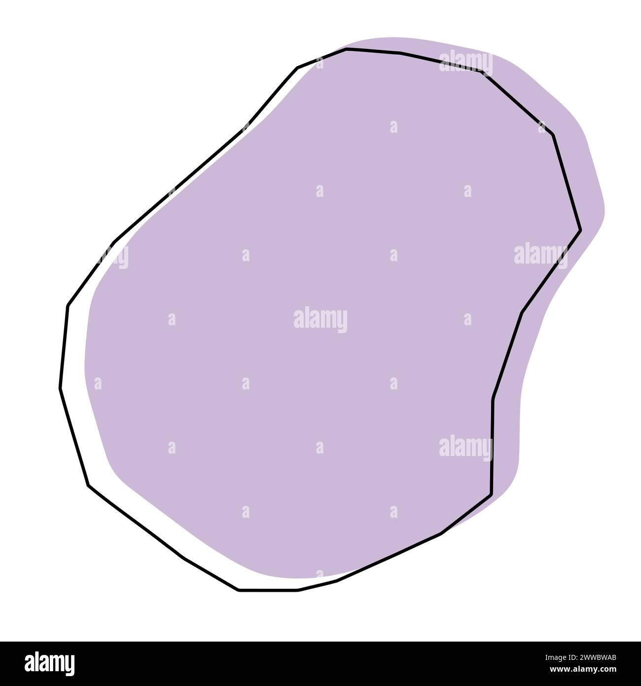 Nauru country simplified map. Violet silhouette with thin black smooth ...