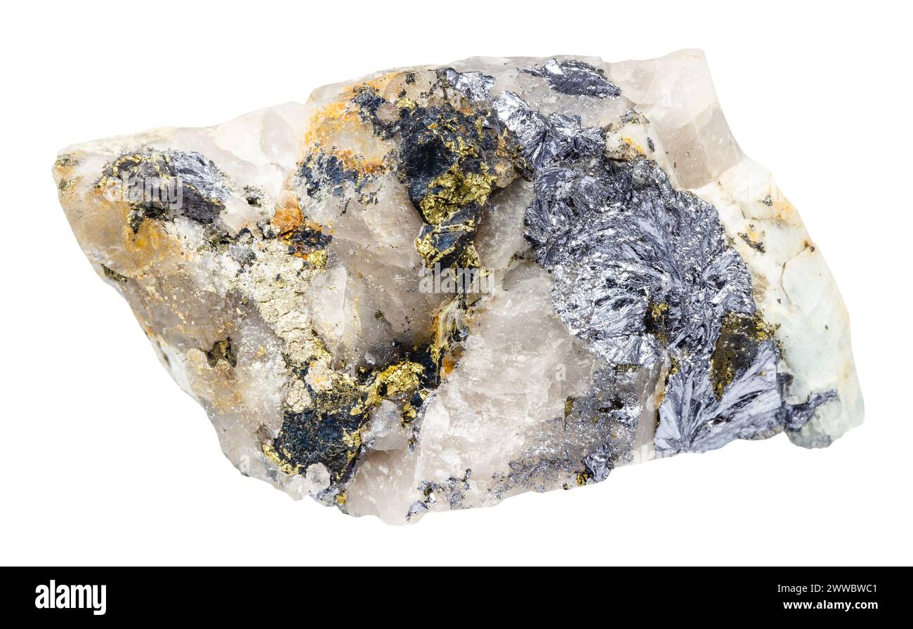 close up of sample of natural stone from geological collection ...