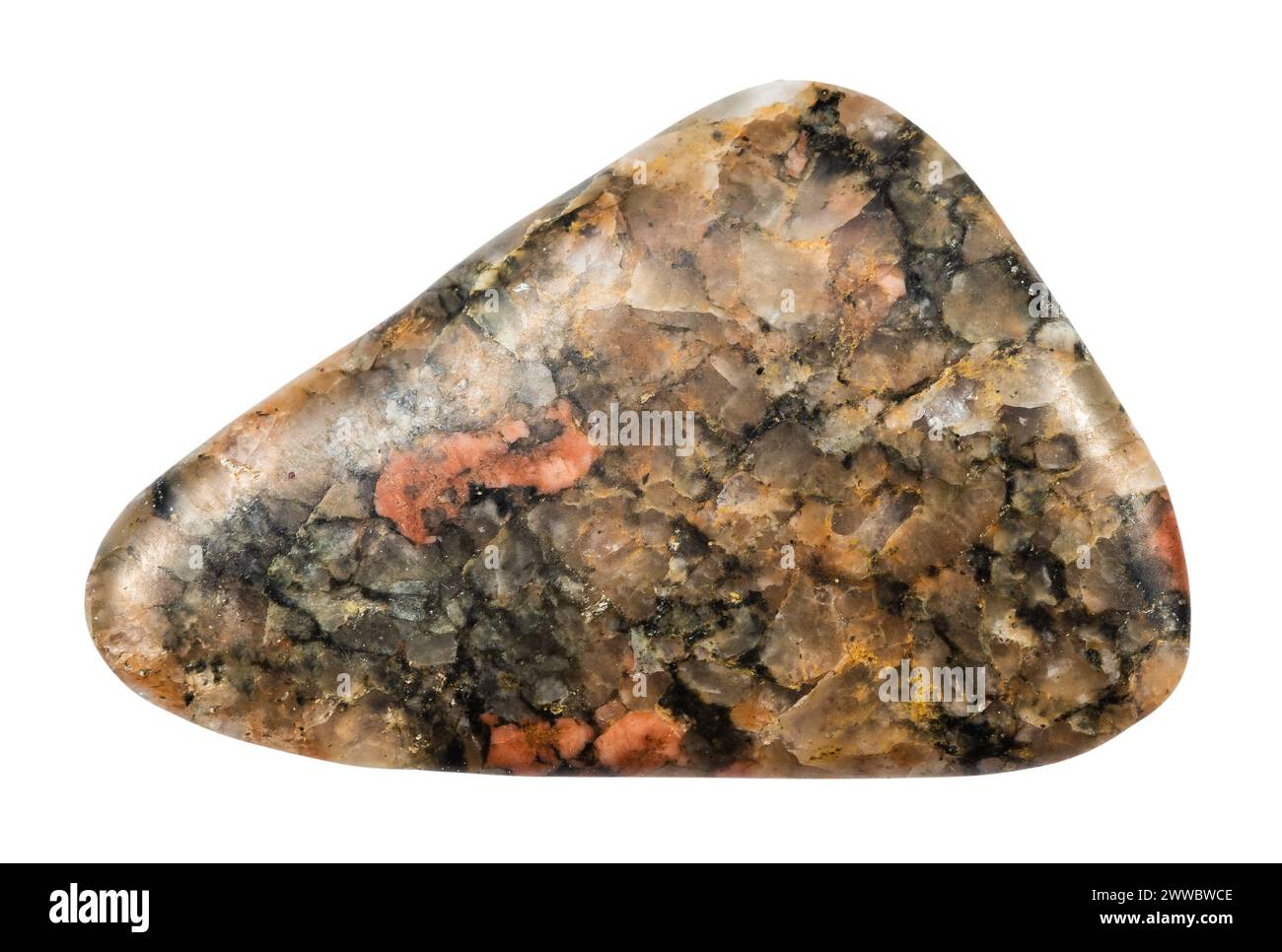 close up of sample of natural stone from geological collection ...