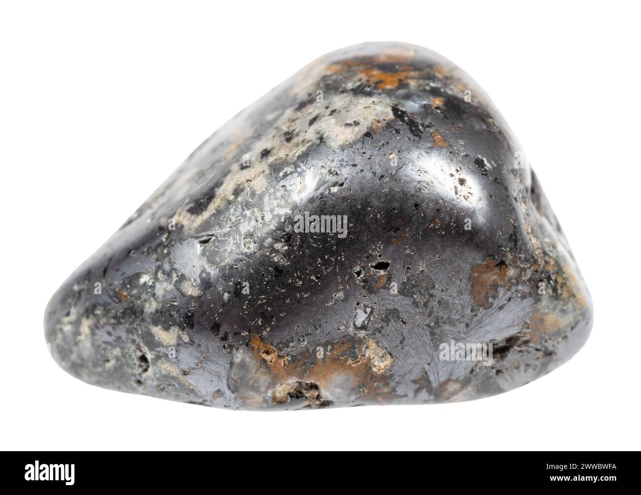 close up of sample of natural stone from geological collection ...