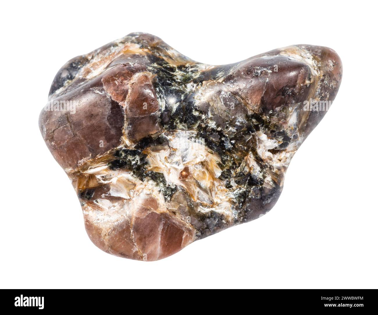 close up of sample of natural stone from geological collection ...