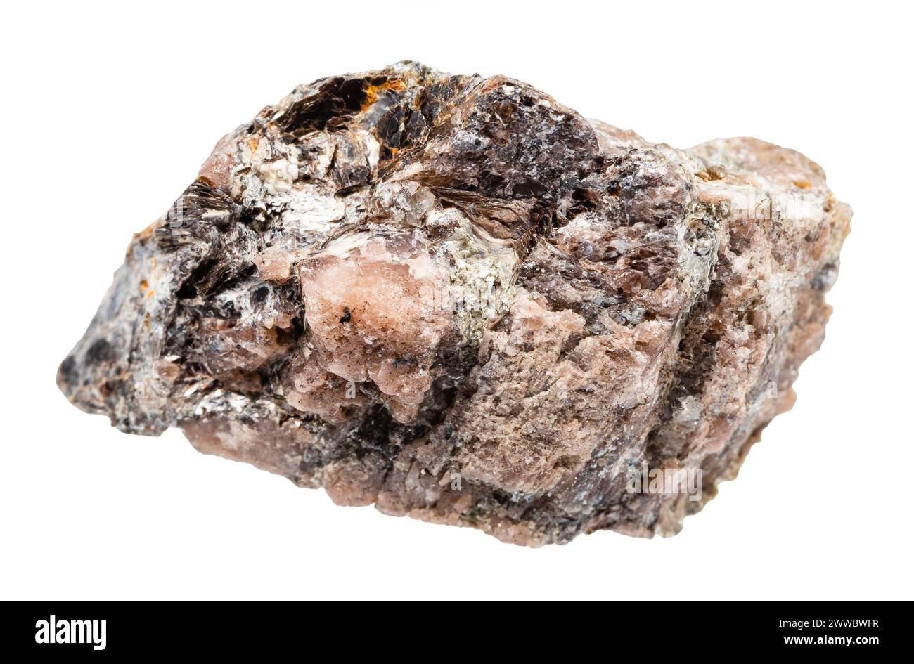 close up of sample of natural stone from geological collection - raw ...