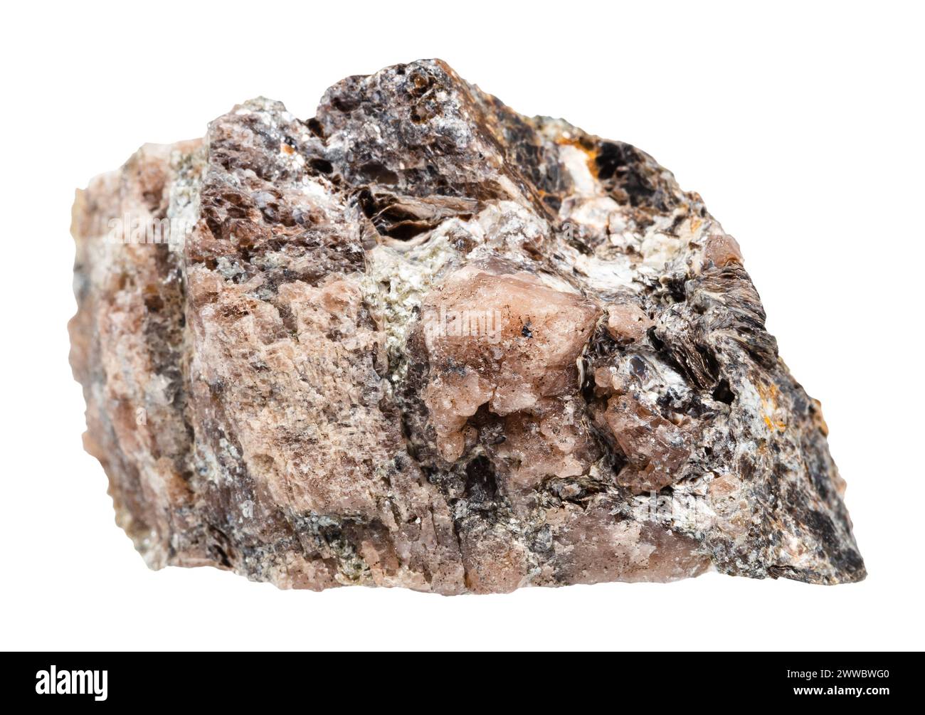 close up of sample of natural stone from geological collection ...