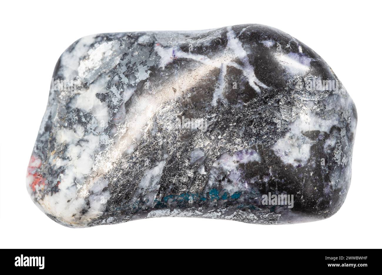 close up of sample of natural stone from geological collection ...