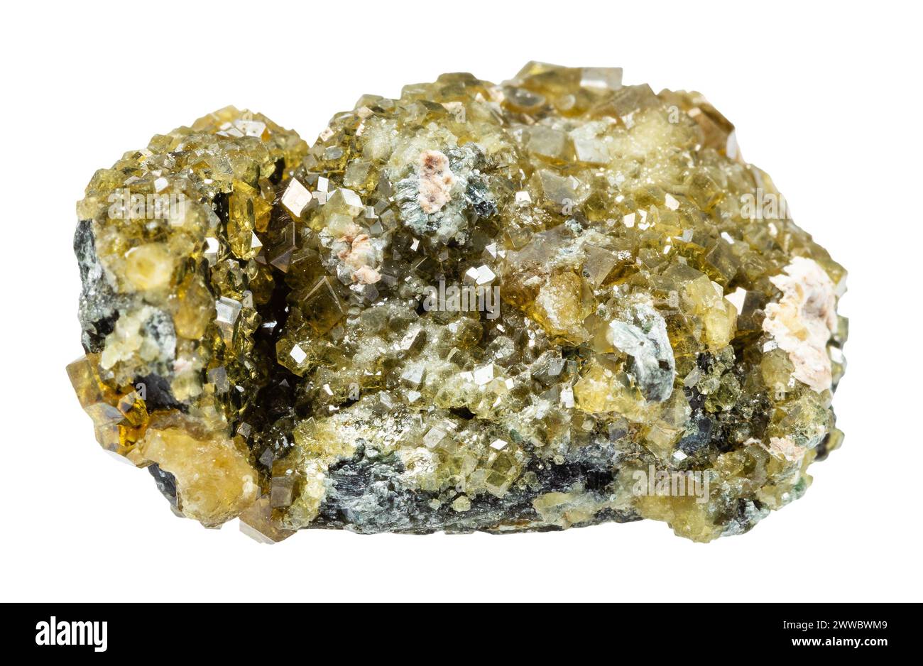 close up of sample of natural stone from geological collection - druse ...